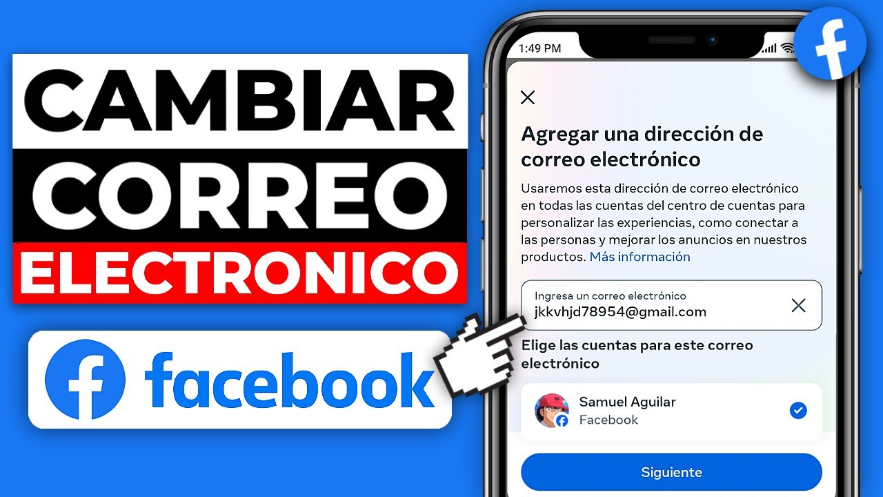 Cómo Cambiar mi Correo Electrónico en Facebook (2024) Cambiar Correo ...