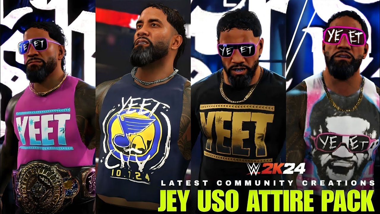 WWE2K24 New Community Creations Ft. Jey Uso Attire PACK! - YouTube