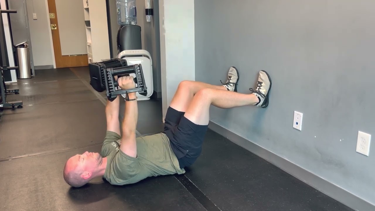 DB Floor Press Feet on Wall - YouTube