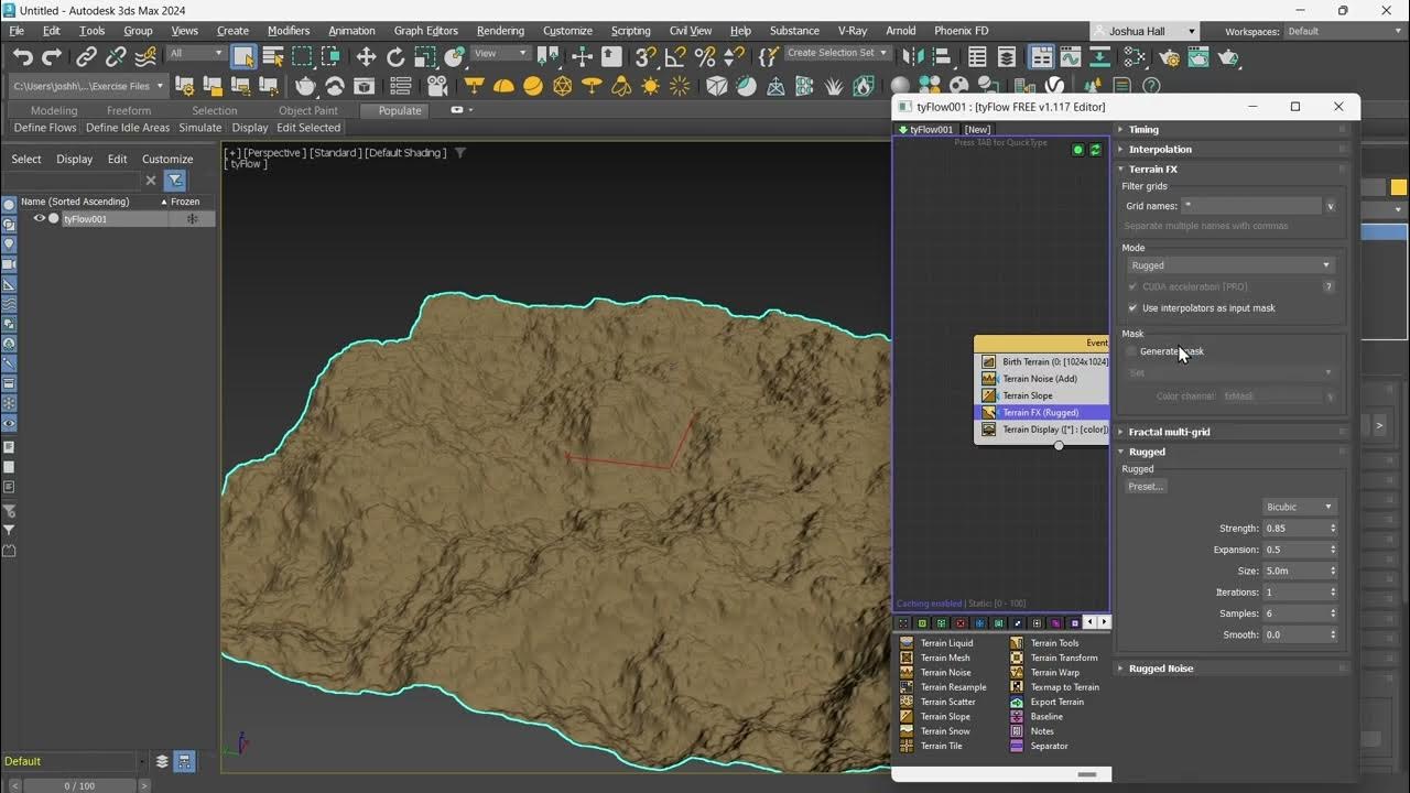 How to create terrain in 3DS Max (Tyflow) - YouTube