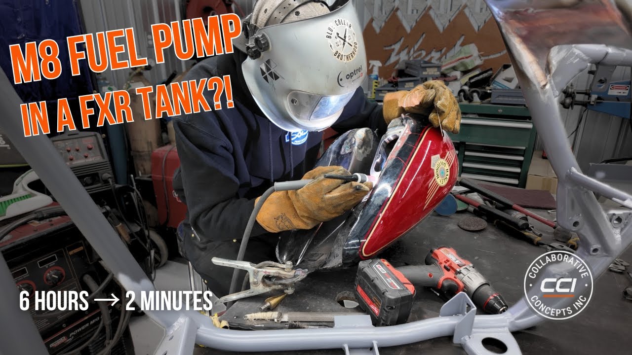 FXR Tank Modified for M8 Softail Fuel Pump | EFI Conversion Build - YouTube