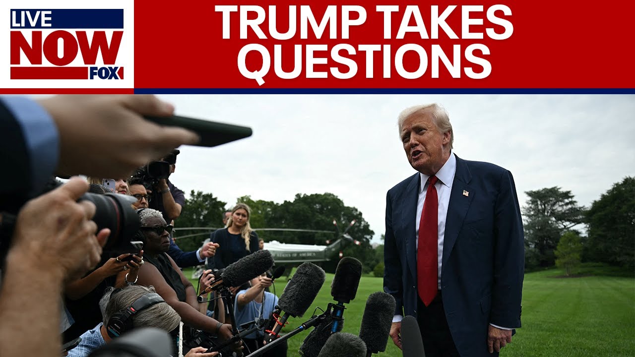 President Trump takes questions from reporters at White House ahead of ...