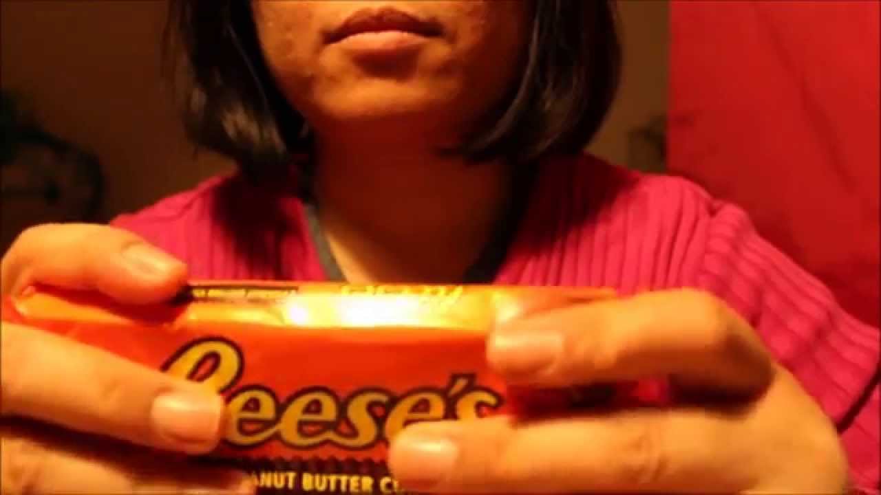 ASMR eating Reese's before dinner - YouTube
