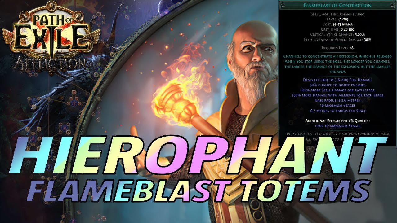 [Poe 3.23] FlameBlast of Contraction Hierophant Totem Build Gameplay ...