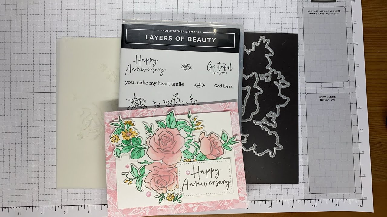 Stampin Up! Layers Of Beauty Anniversary Card Tutorial #diy #cardmaking ...