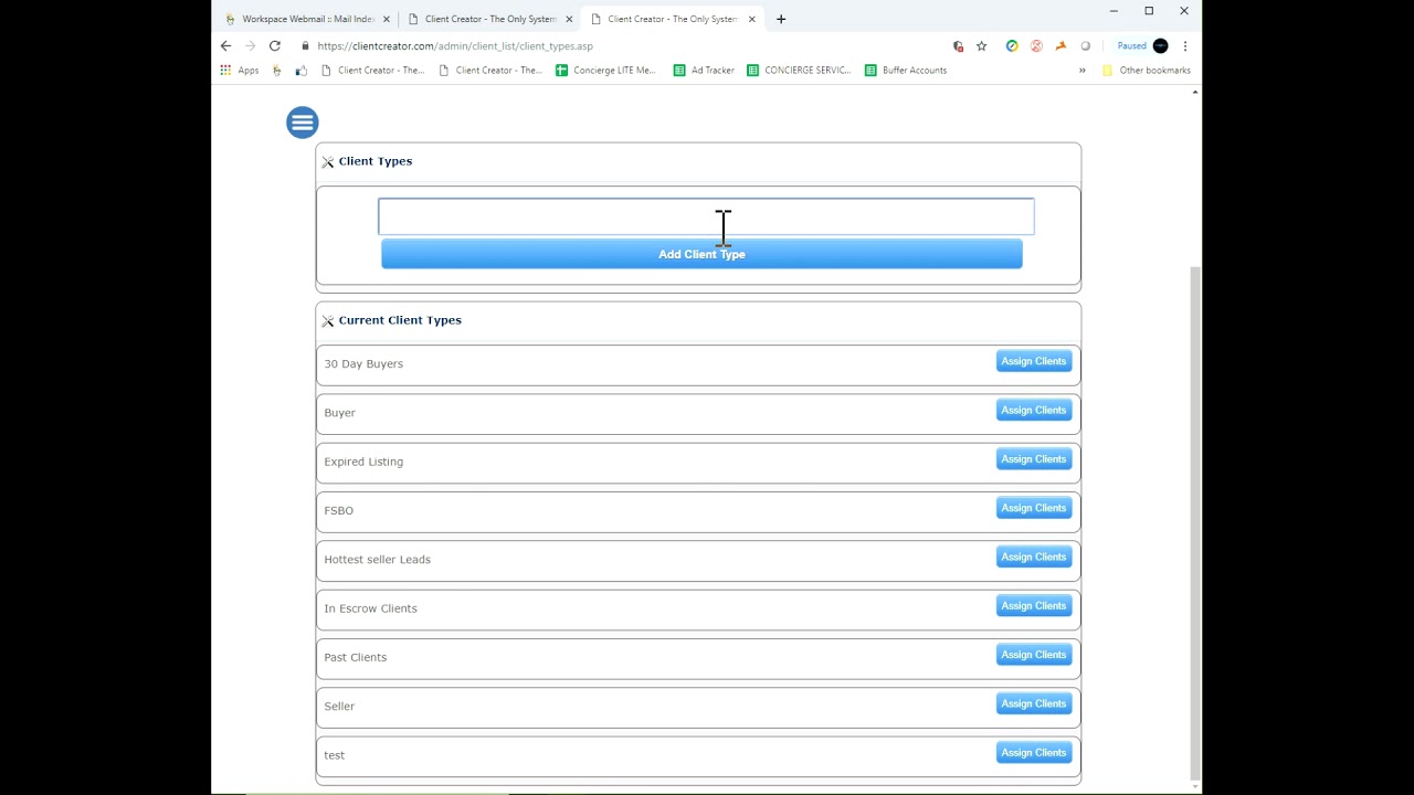 Client Creator - Manage Client List - YouTube