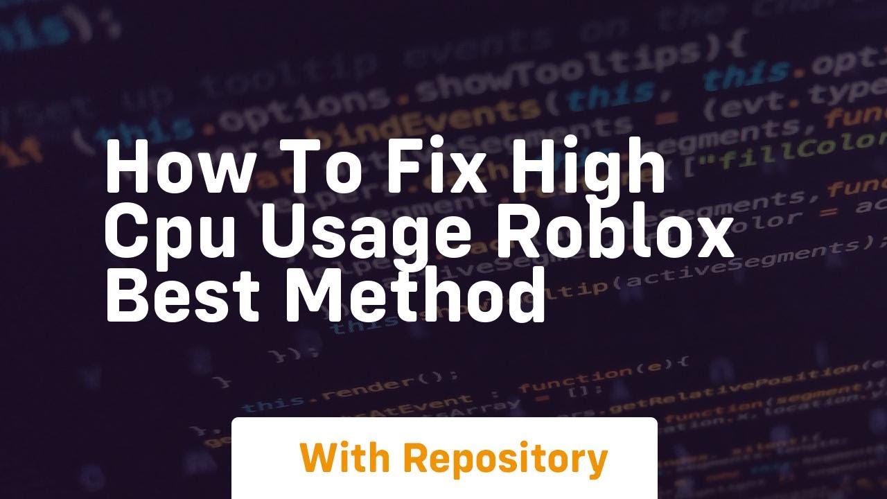 How to fix high cpu usage roblox best method - YouTube