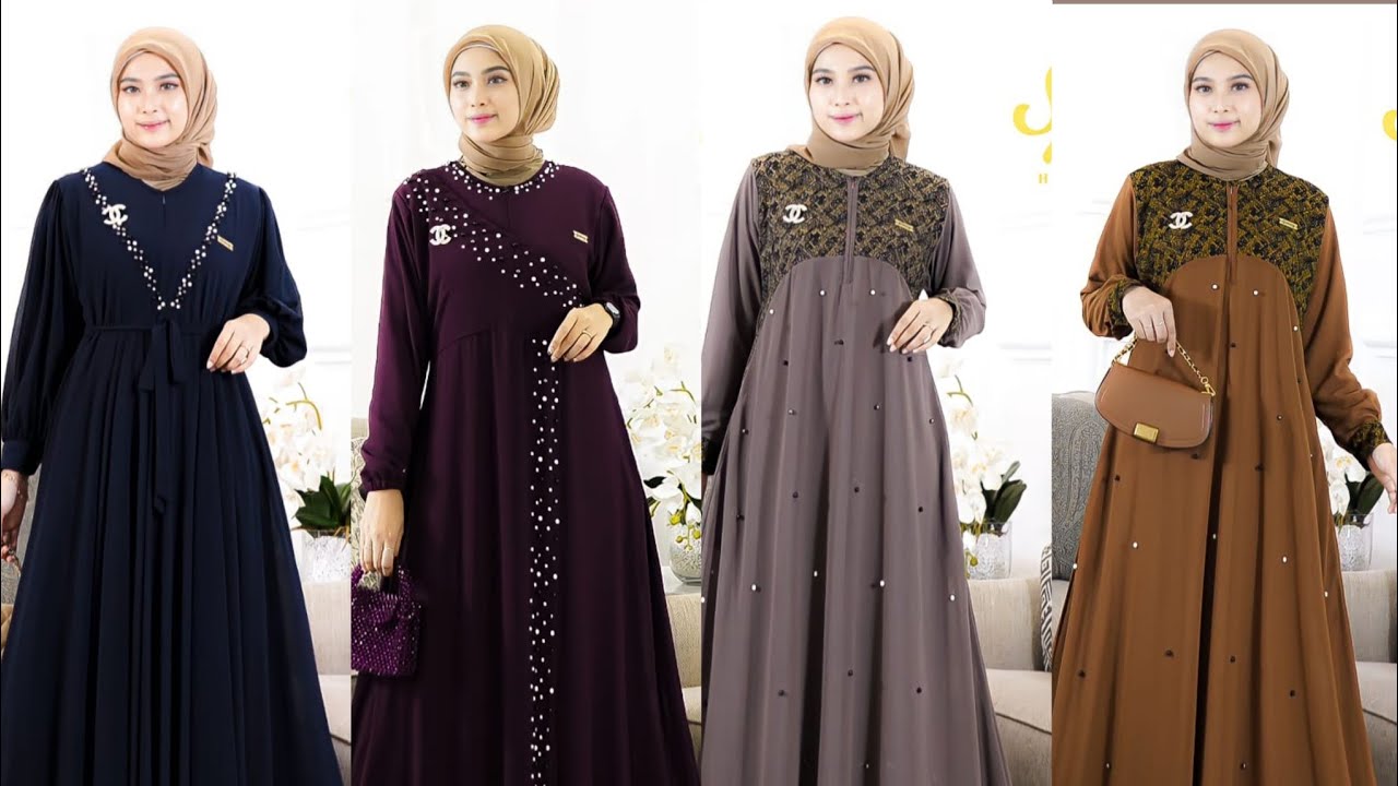 Terlaris gamis mewah dan elegan model modern|by spassy - YouTube