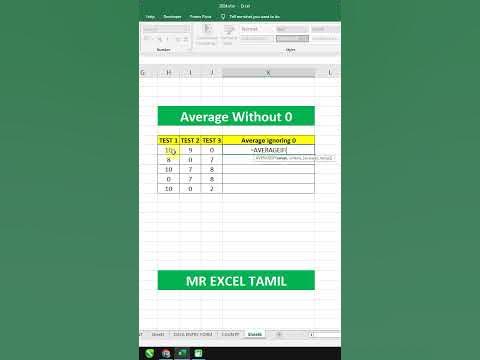 Excel Tutorial: How to Average Data Ranges Ignoring Zeros (Zero Exclusion Method) - YouTube