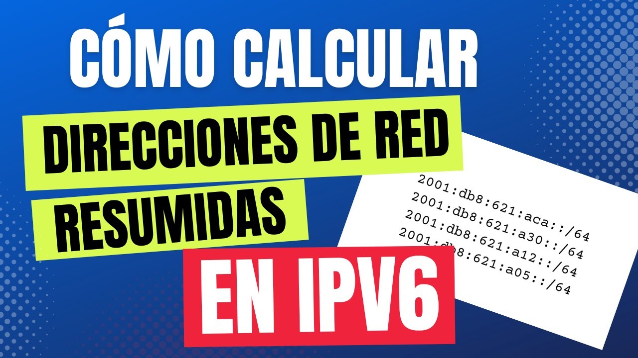 Cómo calcular en 5 pasos la dirección resumida en IPv6 - YouTube