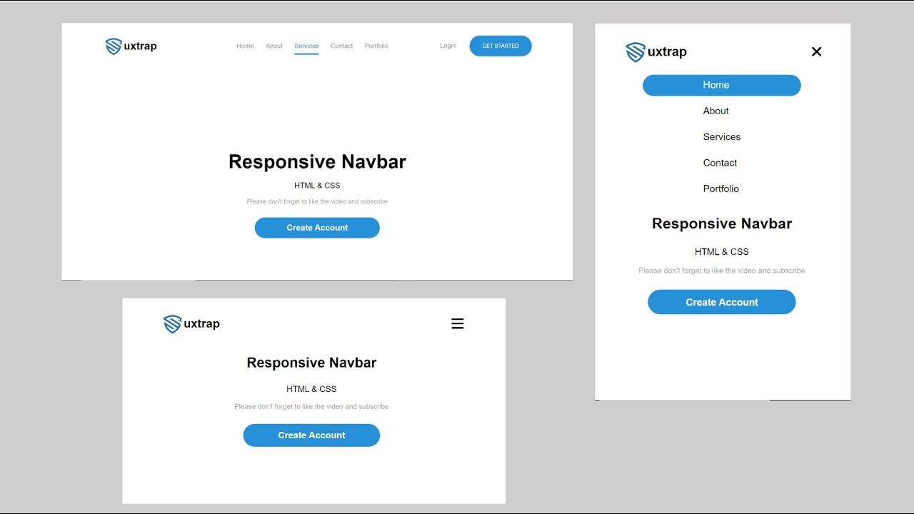 How To Create Responsive Navbar Bar Using Html And Css Youtube 7085