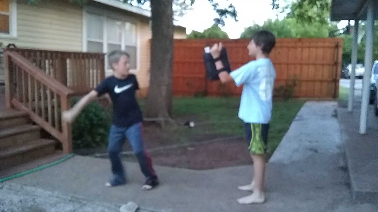 Nick Practicing his kicks - YouTube
