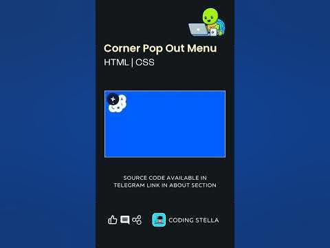 Corner Pop Out Menu 🖖 #shorts #html #css - YouTube