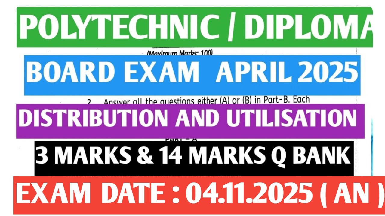 DIPLOMA EEE 4030610 DISTRIBUTION AND UTILISATION IMPORTANT 14 MARKS AND ...