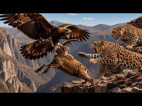 Golden Eagle & Arabian Leopard vs Nubian Ibex: One Day of Survival in Arabia | WBT Bird86