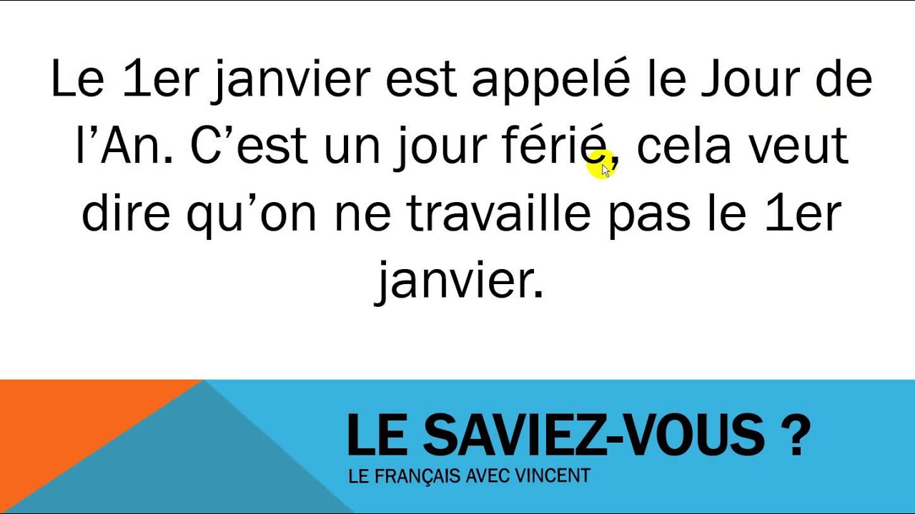 aprender francês # Civilisation # Le 1er janvier - YouTube