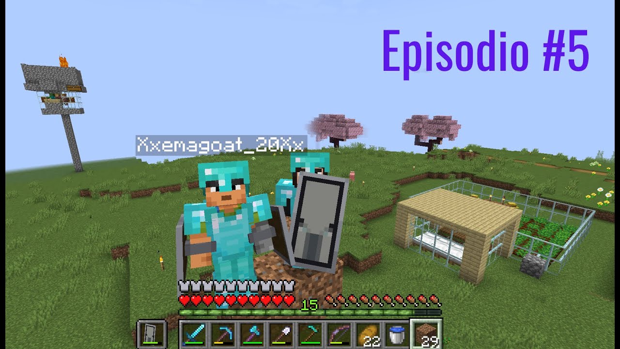 MINECRAFT SURVIVAL-DIA 5 MI PRIMERA CHAMBA - YouTube