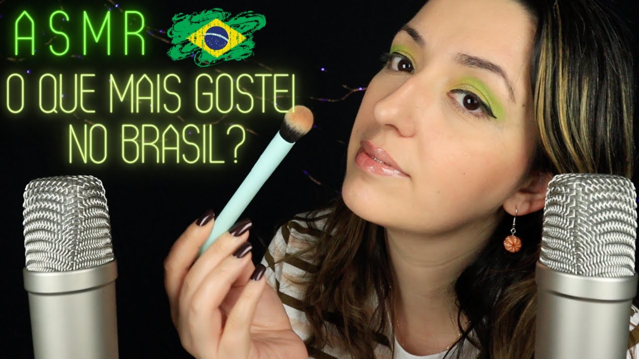 ASMR PORTUGUSE | Doing my makeup and chit chatting about Brazil - YouTube