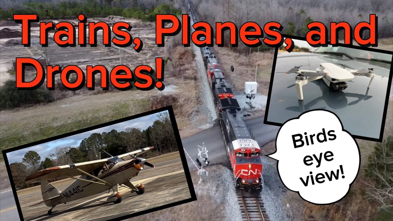 Trains planes and drones! Railfanning from the sky! - YouTube