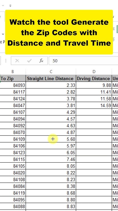 Find Zip Codes Within a Zip Code Radius in Excel - YouTube