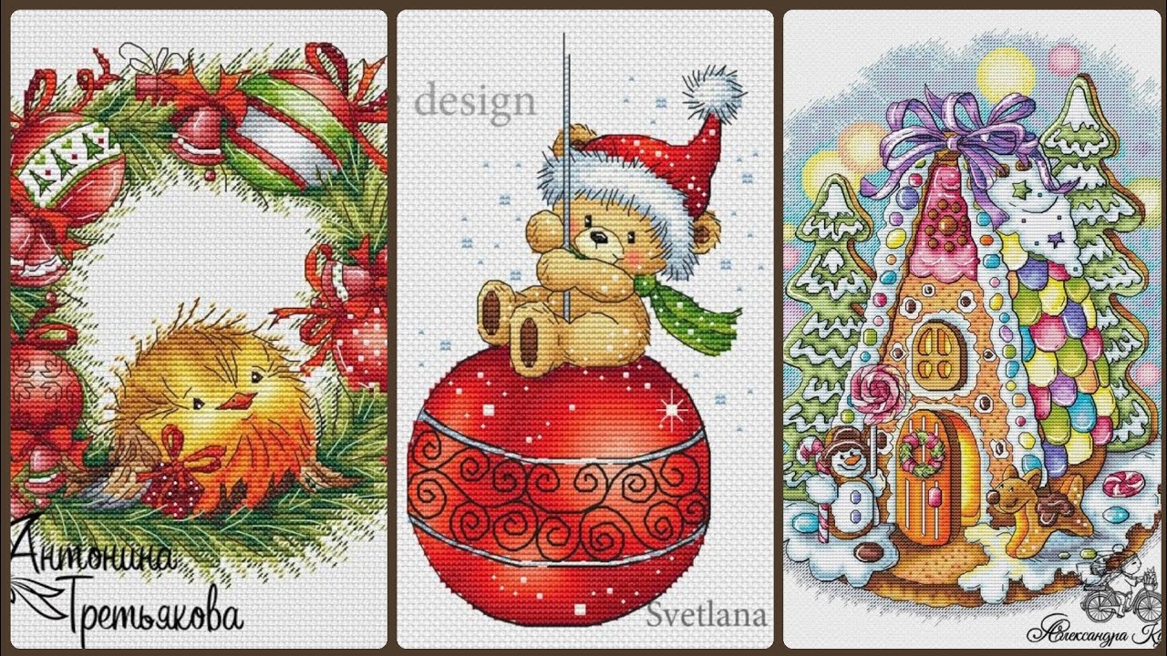 Lovely and pretty Christmas cross stich patterns designs collection for ...