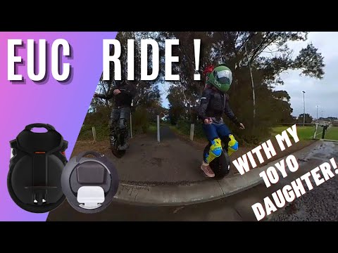 EUC Ride with my 10yo Daughter + Teaching a Friend to Ride! | Electric Unicycle