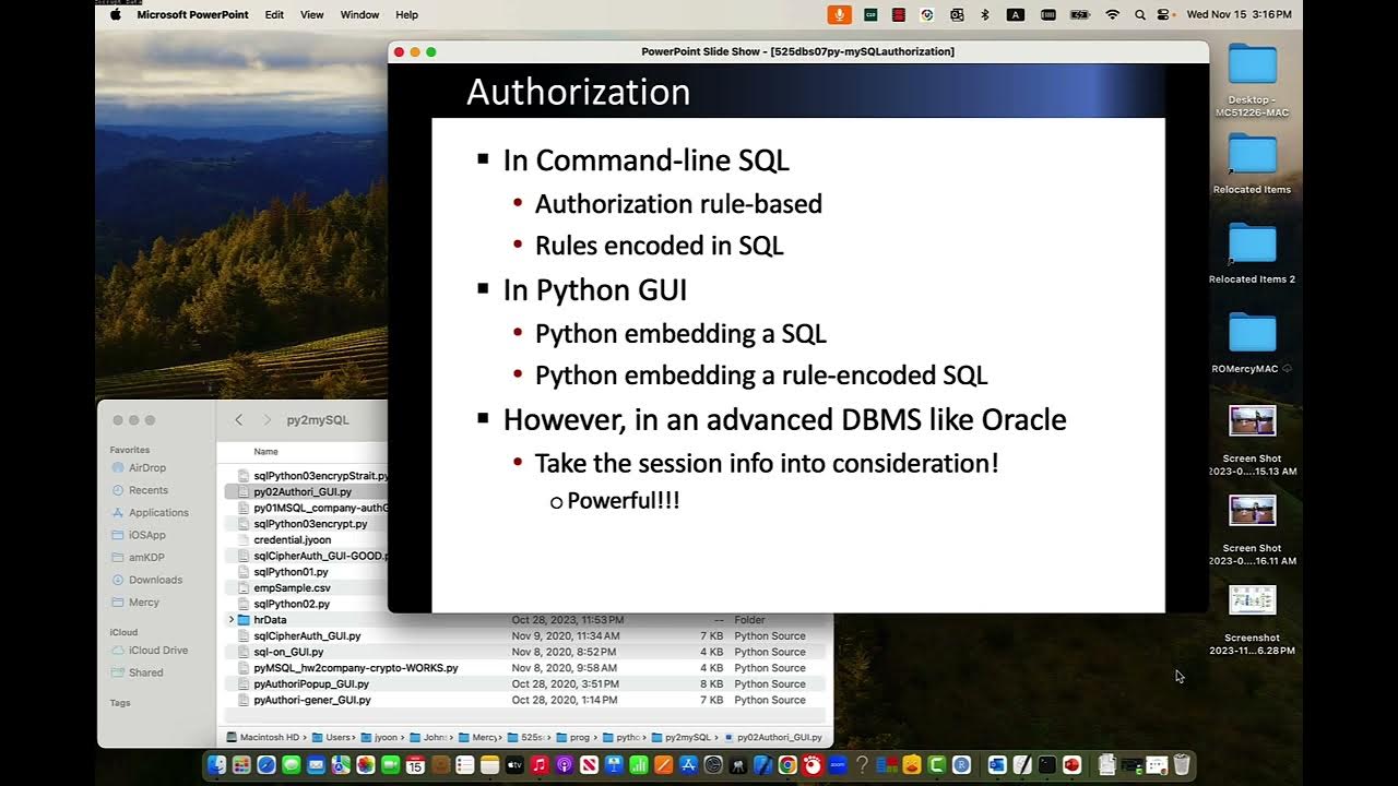 data authorization implemented in Python for MySQL - YouTube