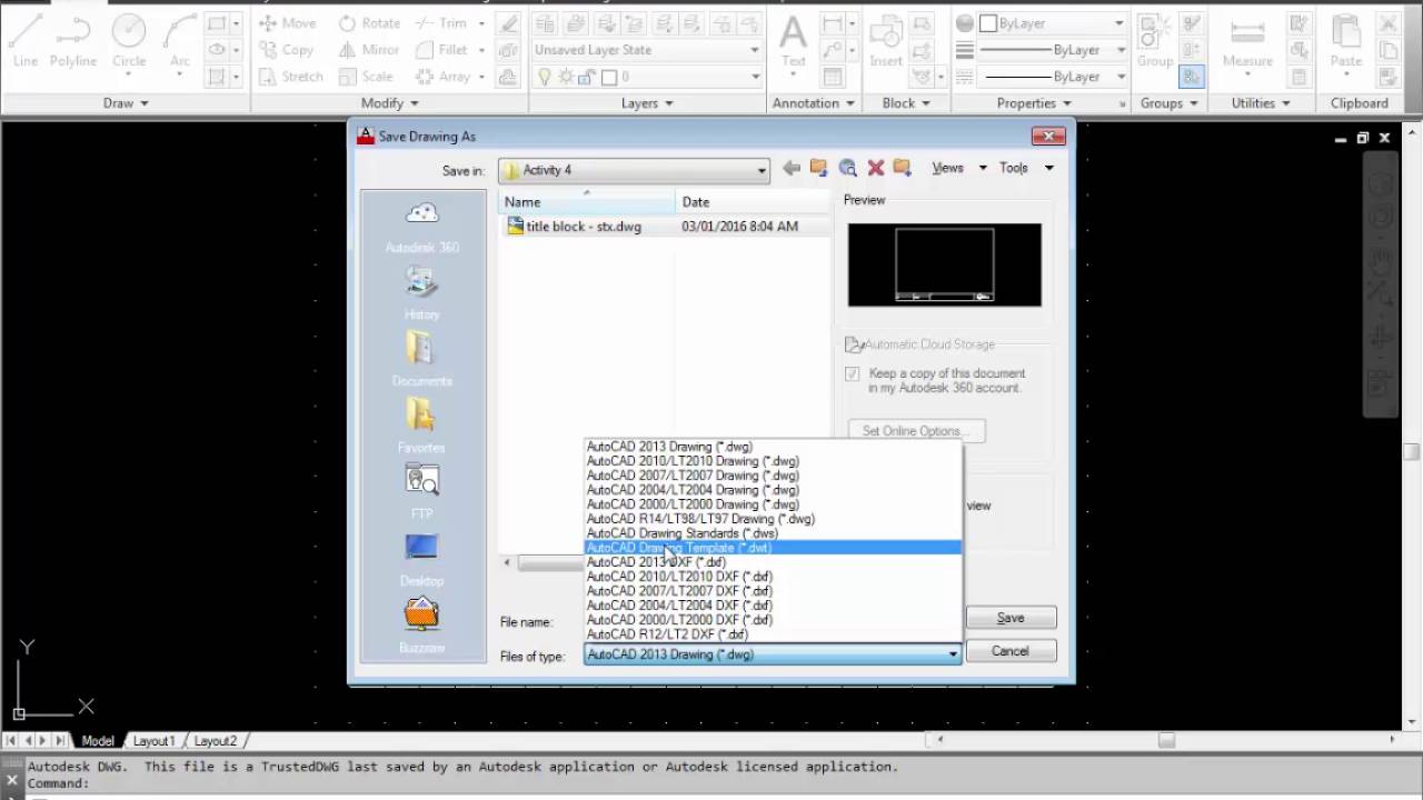 4 6 Save Your Completed Border and Title Block as a Drawing Template ...