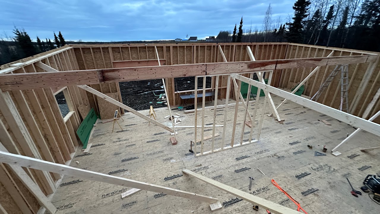 Putting up a 42’ Beam for a cabin by myself - YouTube