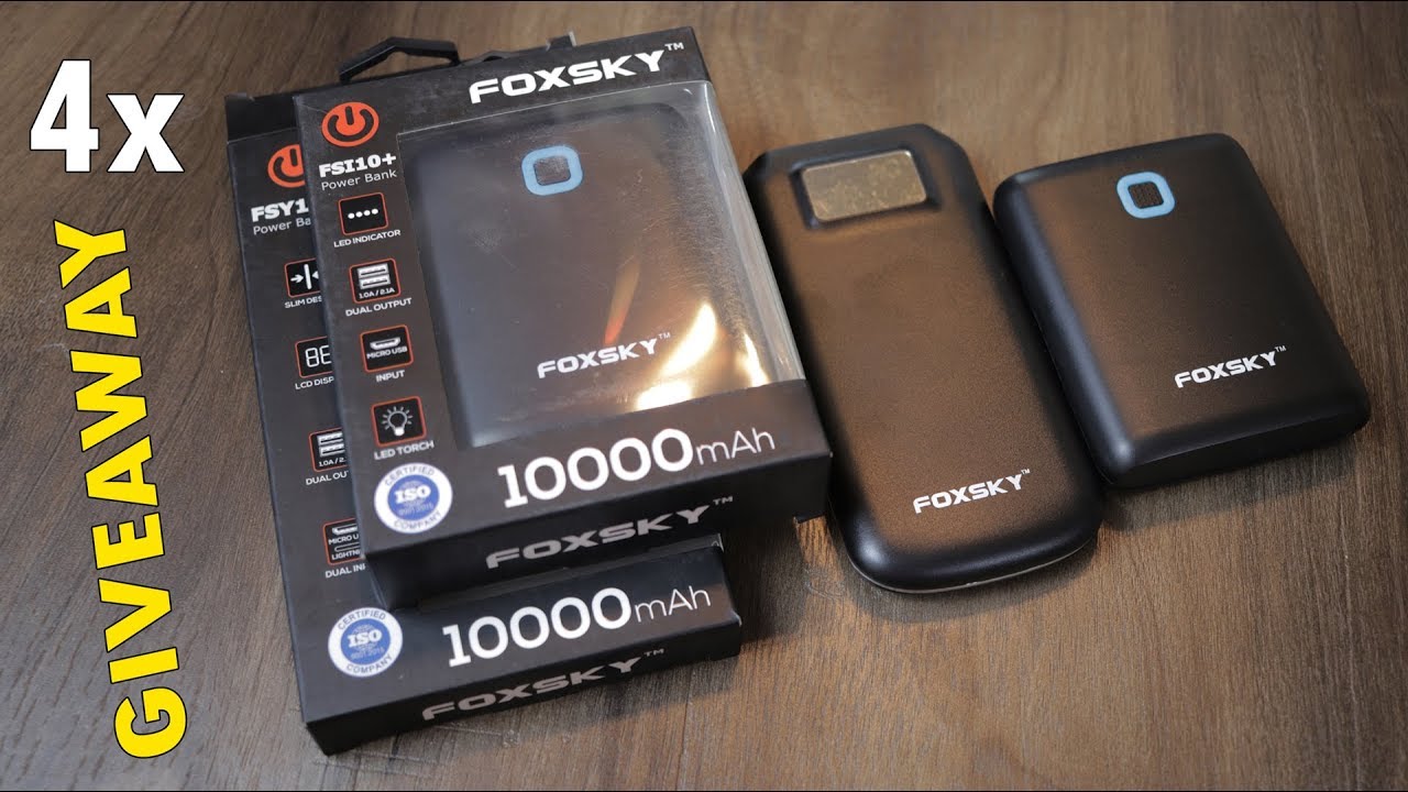 Foxsky 10000 mAh Power Bank unboxing and 4X Giveaway price under Rs ...