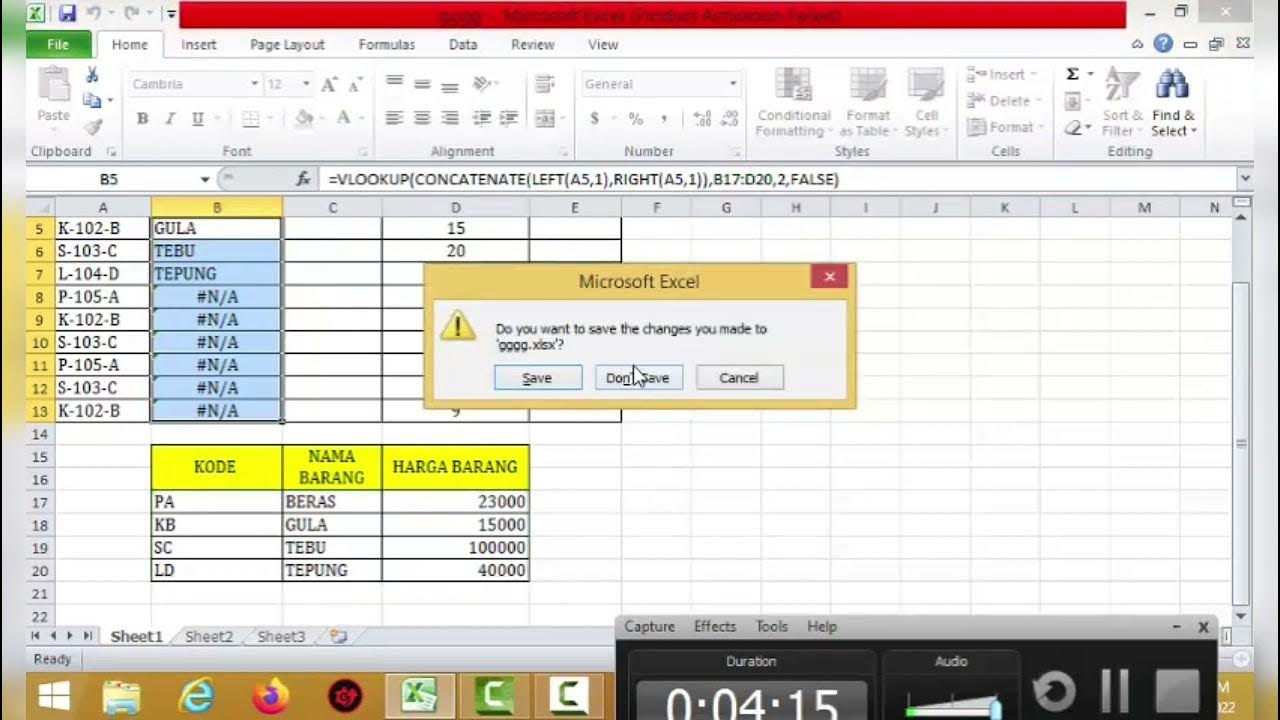 CARA MENGGUNA RUMUS CONCATENATE DI EXCEL 2010 - YouTube