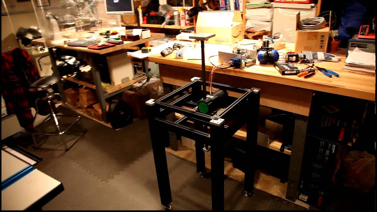 Motorized projector table - YouTube