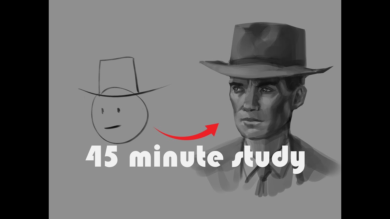 Oppenheimer Cillian Murphy portrait speed Sketch - YouTube