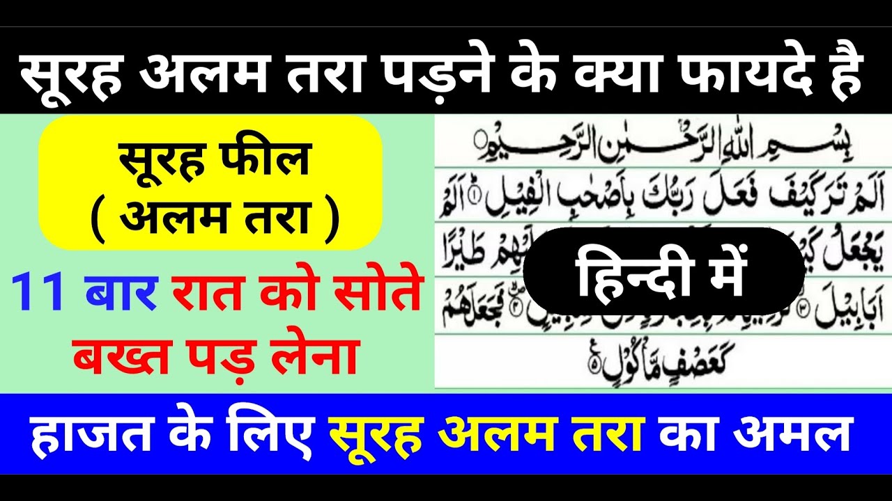Surah Feel Hindi Me Surah Alam Tara स रह अलम तर क