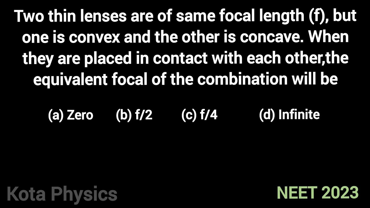 Two thin lenses are of same focal length (f), but one is convex and the ...