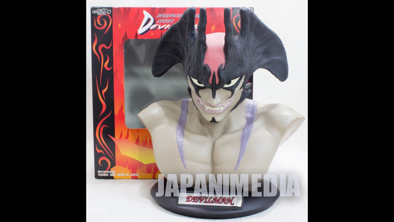 RARE! Devilman Big Size 9.5" Bust Figure Coin Bank Comics Ver. Yutaka ...