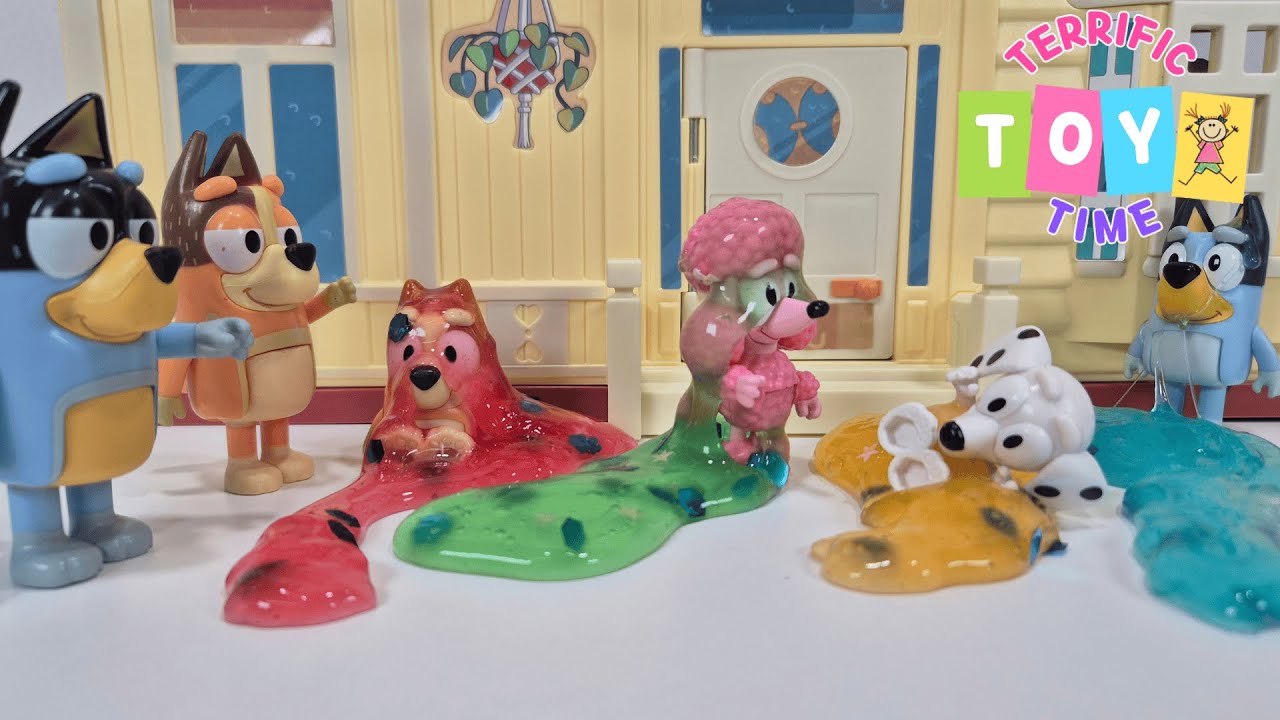 Slime Everywhere! Bluey's Big Slime Day 🤪 - messy fun time - YouTube
