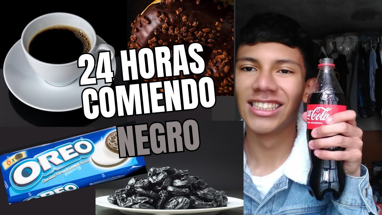 24 HORAS COMIENDO NEGRO | Desafío de la Comida Negra | Study Sam | 1/2 - YouTube
