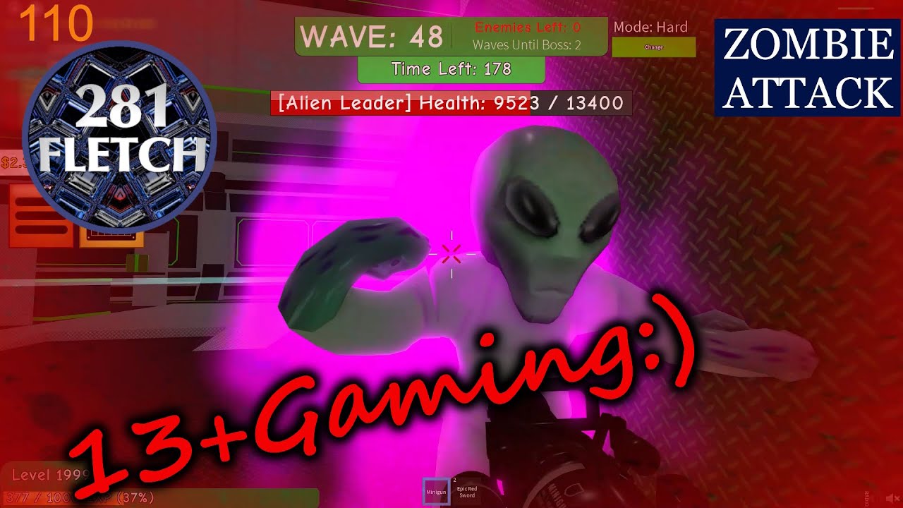 Alien Lair Wave 5-52 (Hard Mode) ZOMBIE ATTACK /110 ~ Let's Play ROBLOX ...