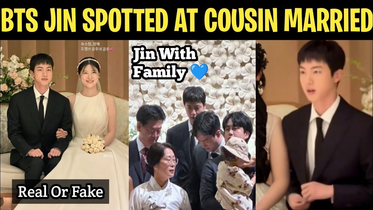 BTS Jin Spotted At Cousin Married Ceremony 😍 Jin In Cousin Wedding ...