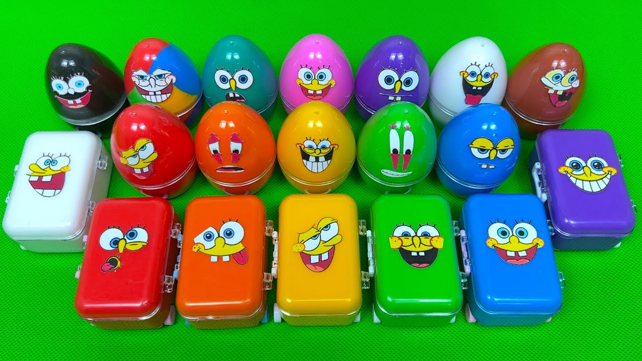 Looking SpongeBob, Patrick, Plankton SLIME With Suitcase, Rainbow Egg ...