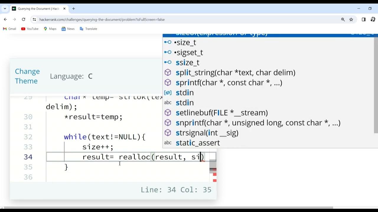 Hackerrank on C Querying the Document Part 3 - YouTube