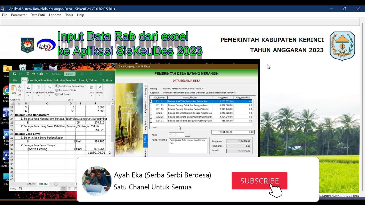 Cara Input RAB Dari Excel Ke Aplikasi SisKeuDes 2023 - YouTube