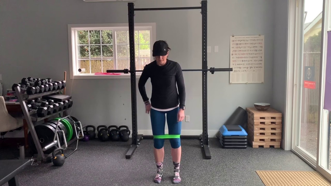 Banded lateral toe tap + hand - YouTube