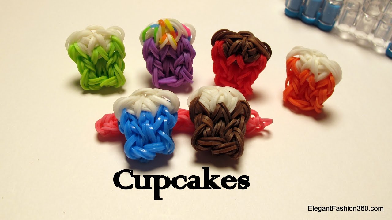 How to make Cupcake charm -Rainbow Loom- Food Series - YouTube