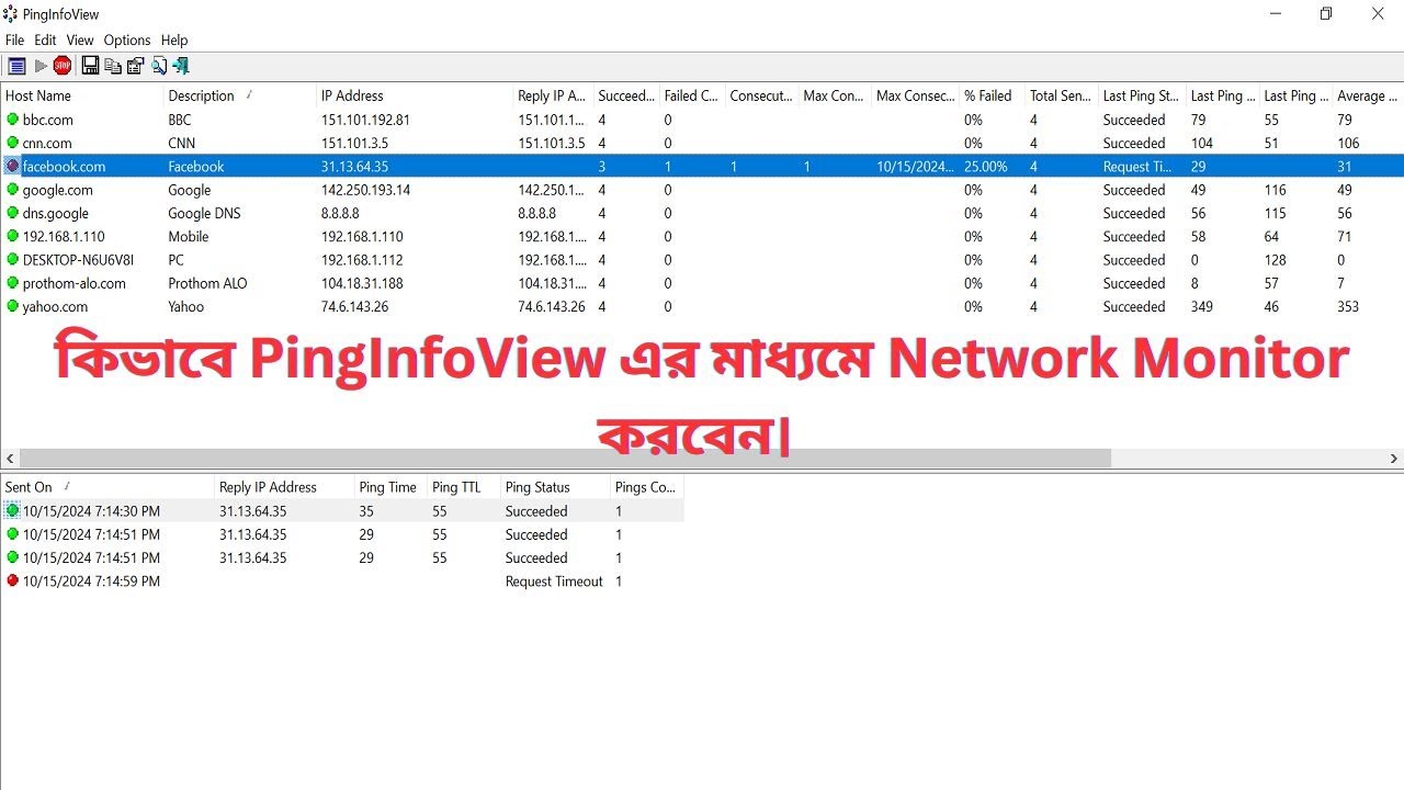 How to Network Monitor Through PingInfoView. - YouTube