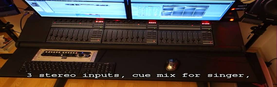 24x full midi motorized faders desk with monitor controller - YouTube