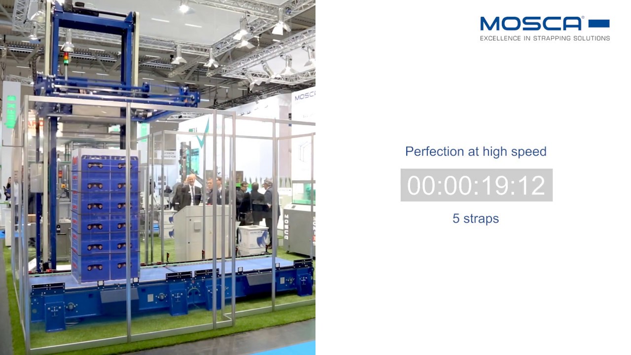 Mosca MS-6 H Strapping Machine - Example Application - YouTube