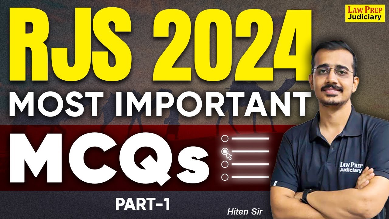 RJS 2024 | Most Important MCQs from Major & Minor Acts | Part-1 | Rajasthan Judiciary - YouTube
