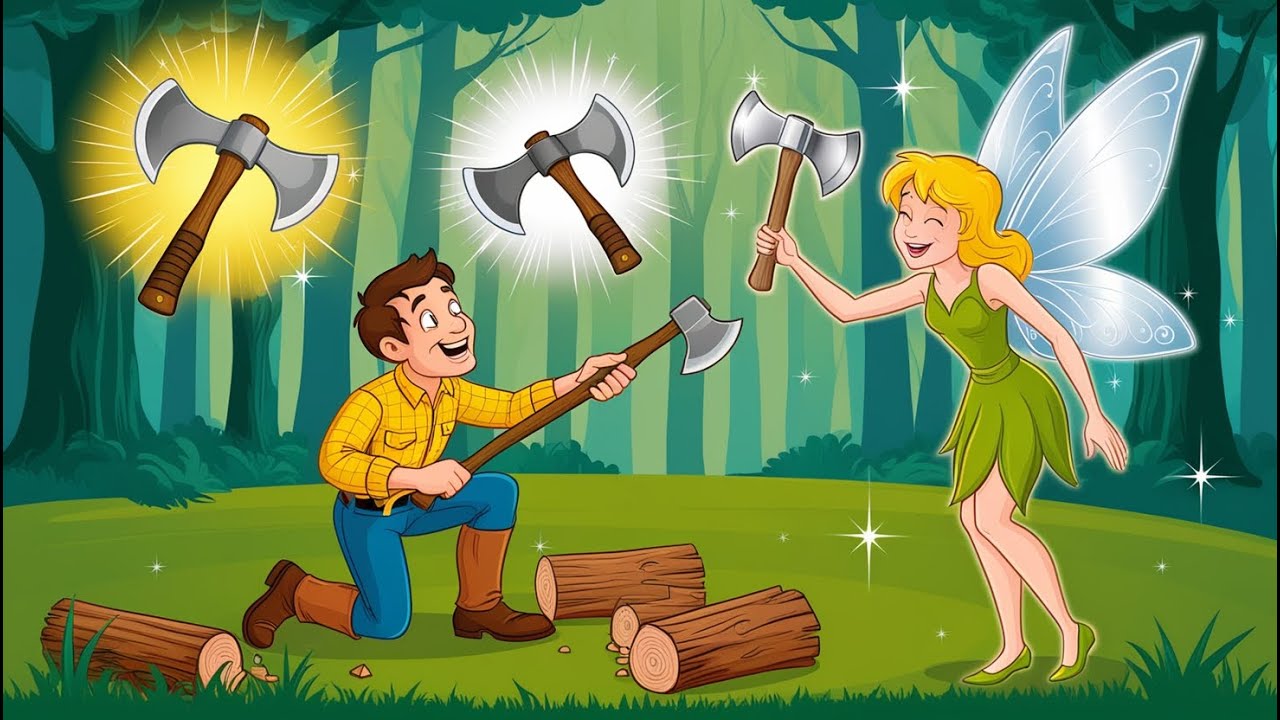 The Honest Woodcutter – A Moral Story for Kids | Fairy’s Magical Reward ...